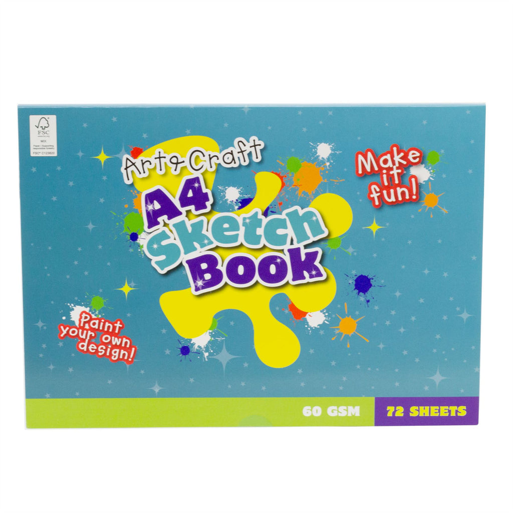 Kids A4 Art & Craft Sketchbook 72 Sheets | Children's White Paper Draw ...
