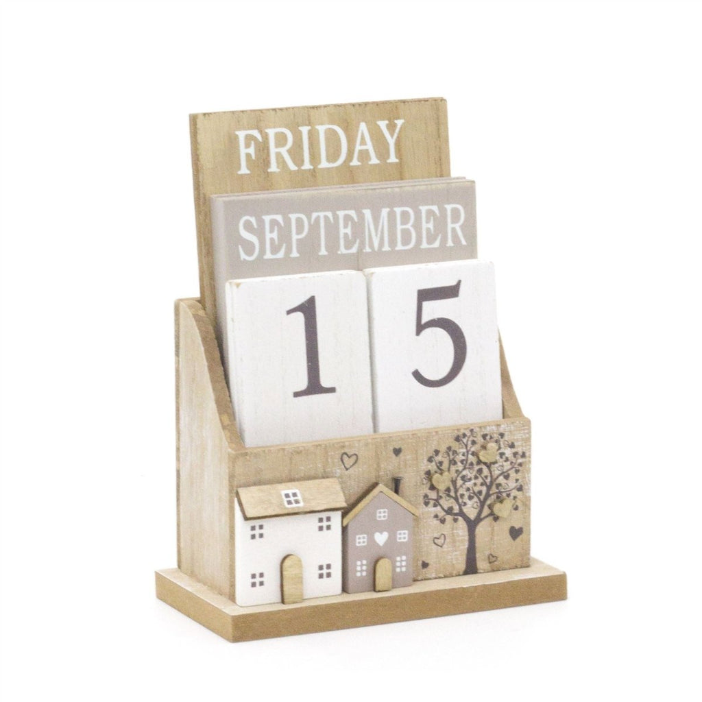 Shabby Chic Wooden Perpetual Calendar | Desk Calendar Flip Calendar ...
