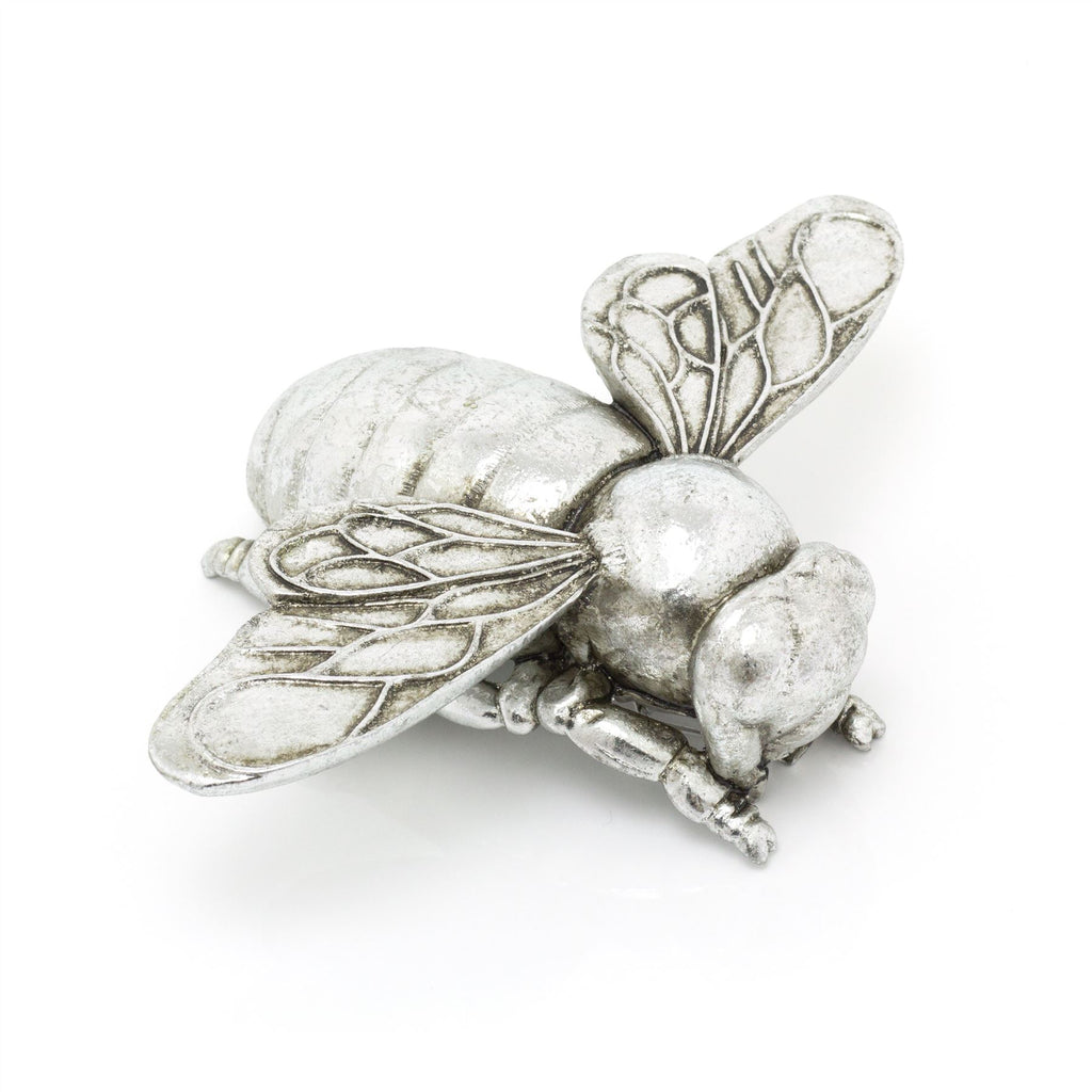 Silver Effect Honey Bee Garden Ornament | Indoor Outdoor Antique Style ...