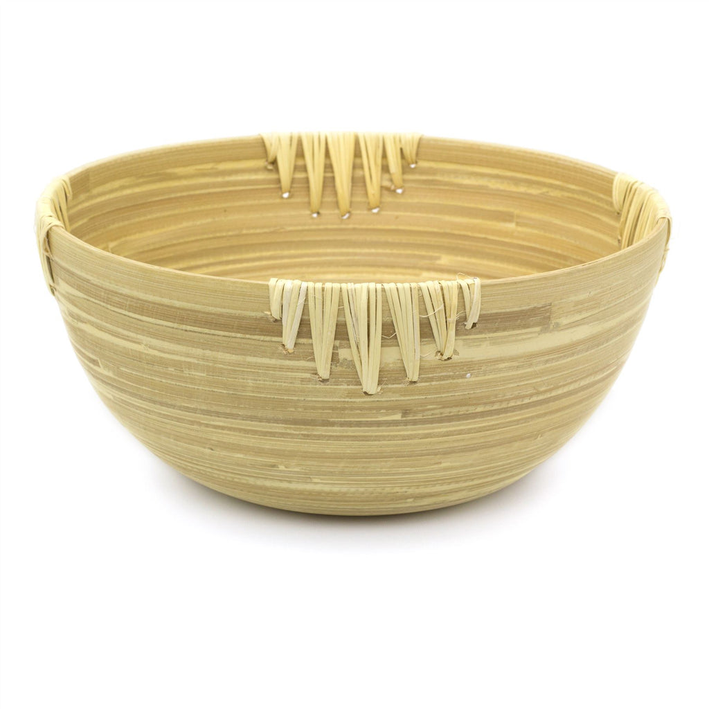 30cm Large Round Bamboo Presentation Bowl | Decorative Wooden Display ...