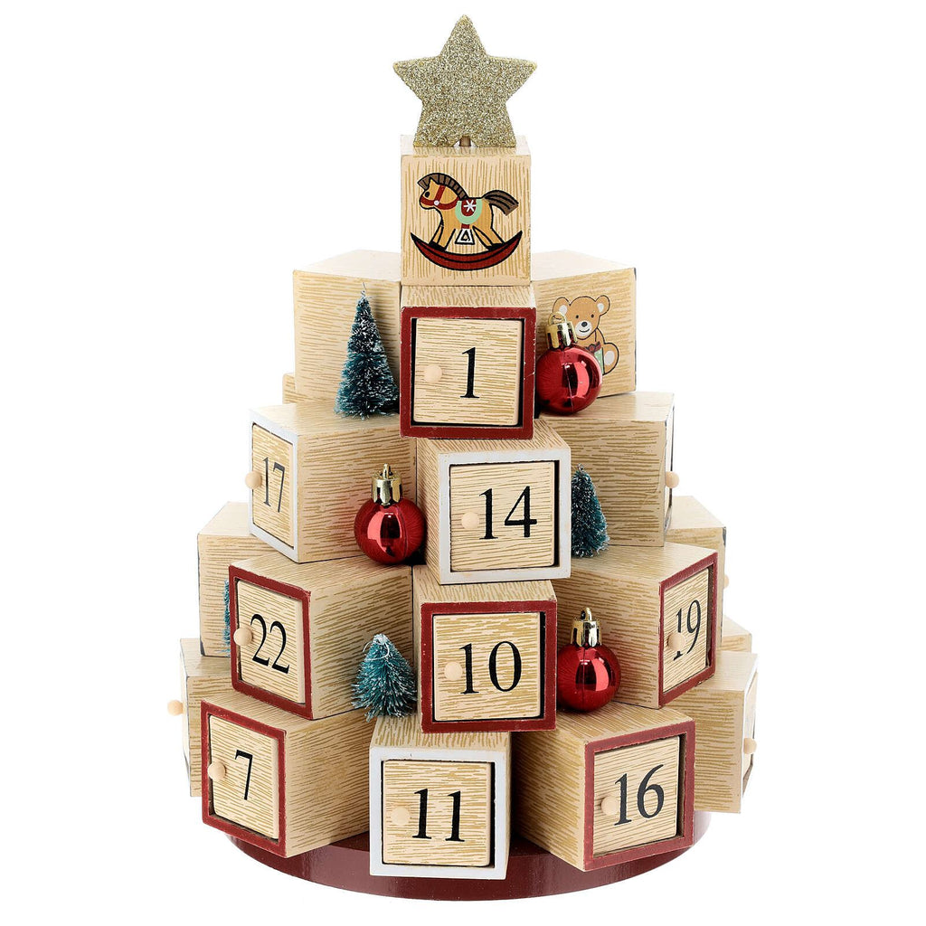 Christmas Tree Advent Calendar | Wooden Toy Block Tree with Glittery S ...