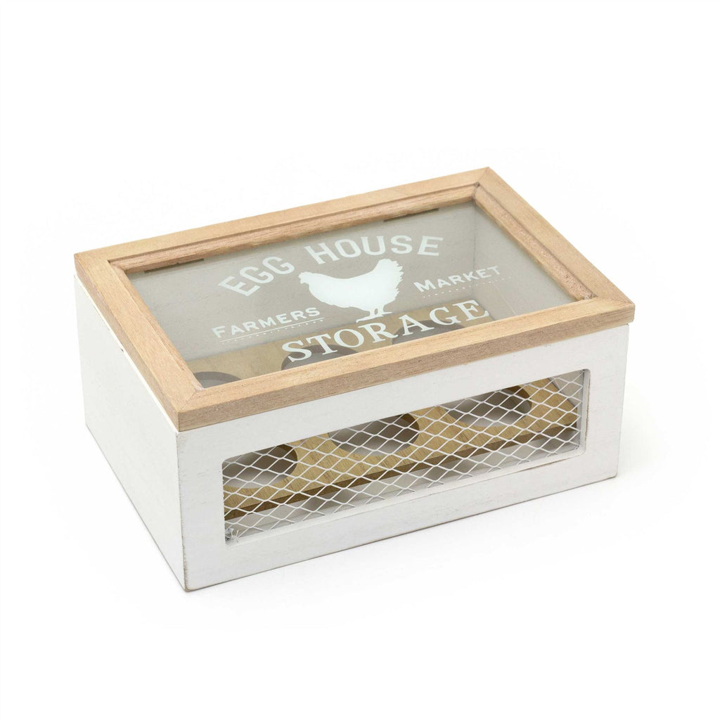 Farmers Market Egg Storage Tray Wooden Egg Holder | 6-Egg Crate Box fo ...