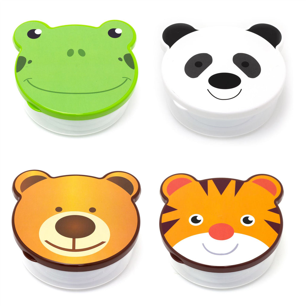 Set Of 4 Children's Animal Snack Pots | Kids Nesting Snack Containers ...