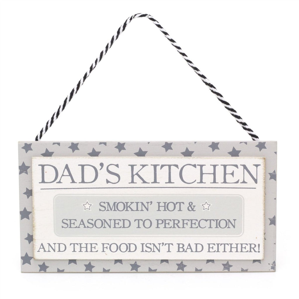 24cm Dads Wooden Kitchen Plaque | Novelty Wall Sign Funny Kitchen Sign ...