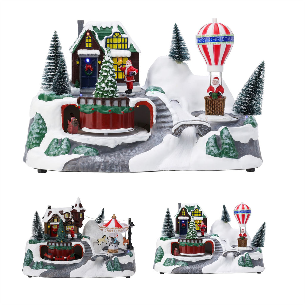 Light-up Christmas Village Scene | Illuminated LED Ornament with Movem ...