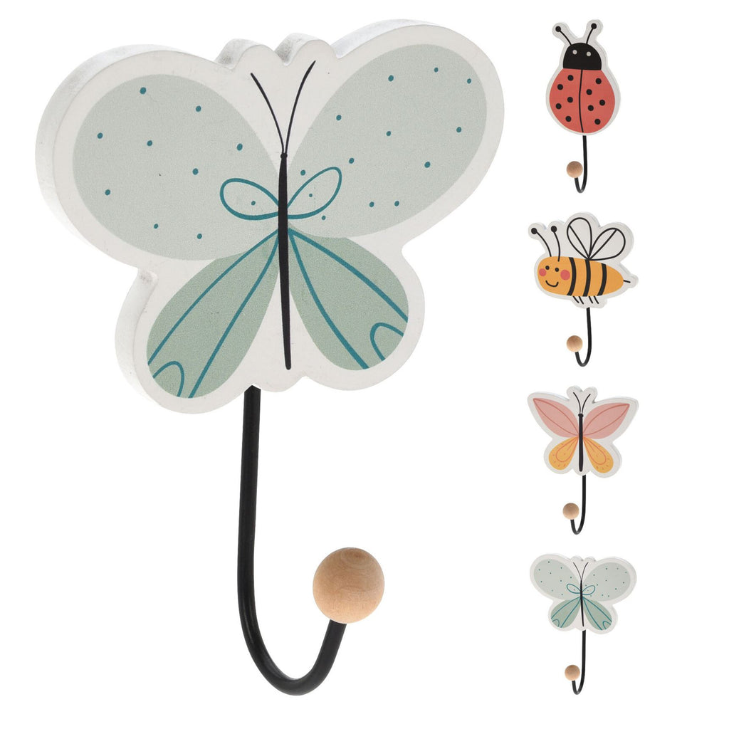 Children's Wall Hooks Kids Insect Coat Hook | Childs Bedroom Wooden Wa ...