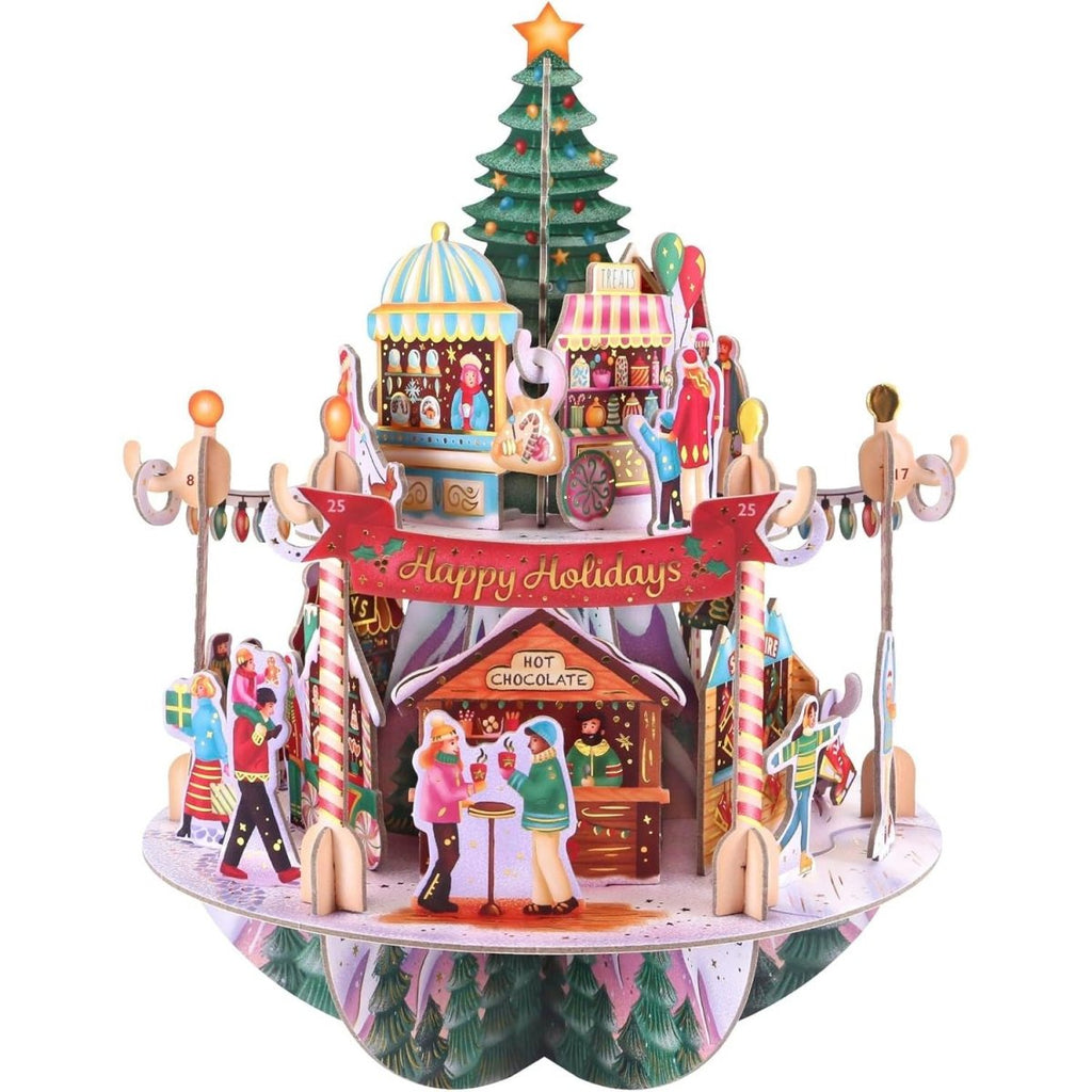 3D Winter Market Christmas Advent Calendar Pop-Up Pirouette Countdown ...