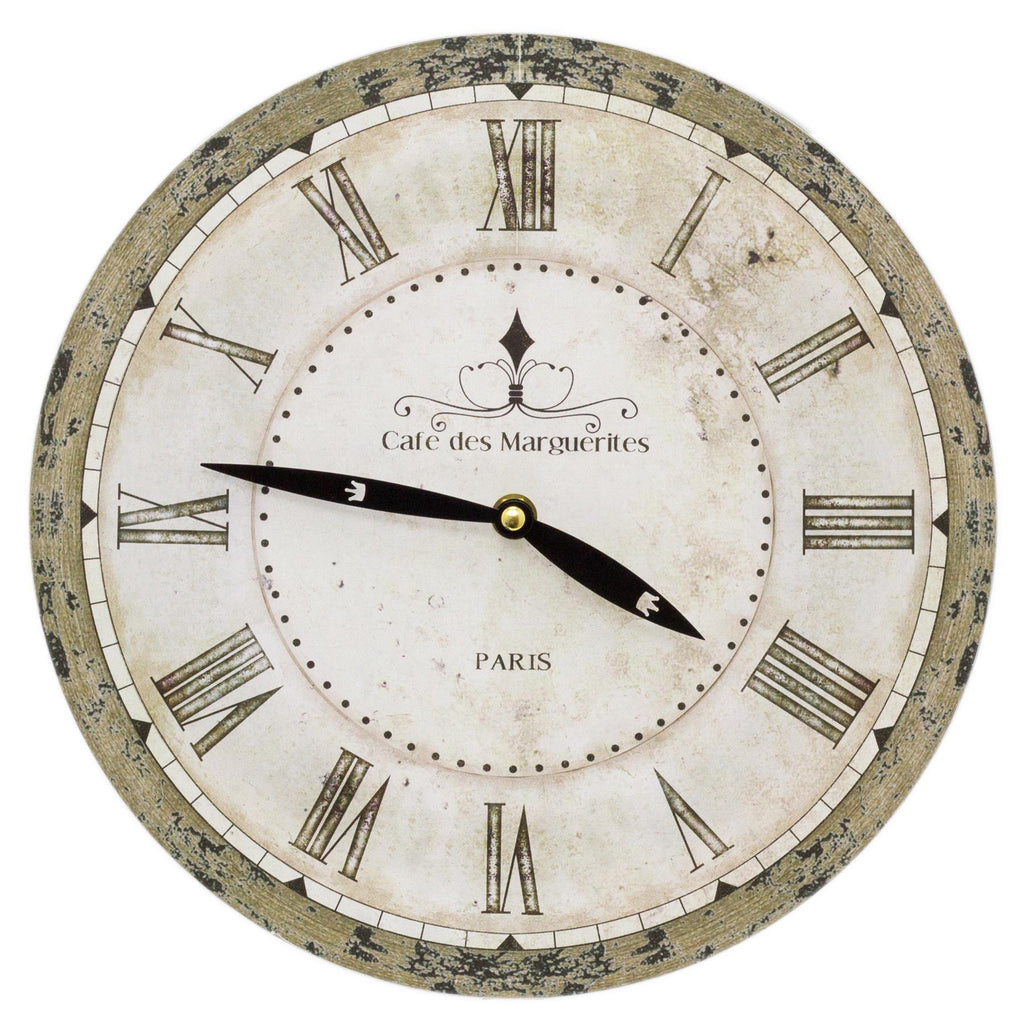 French Word 28Cm Wall Clock - Cafe De Marguerites – Carousel