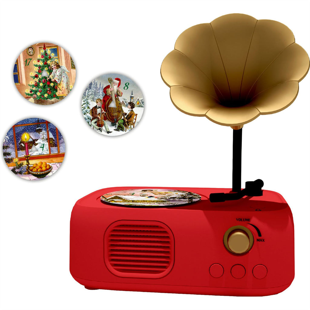 Retro Gramophone Musical Advent Calendar | Music Box Christmas Advent ...