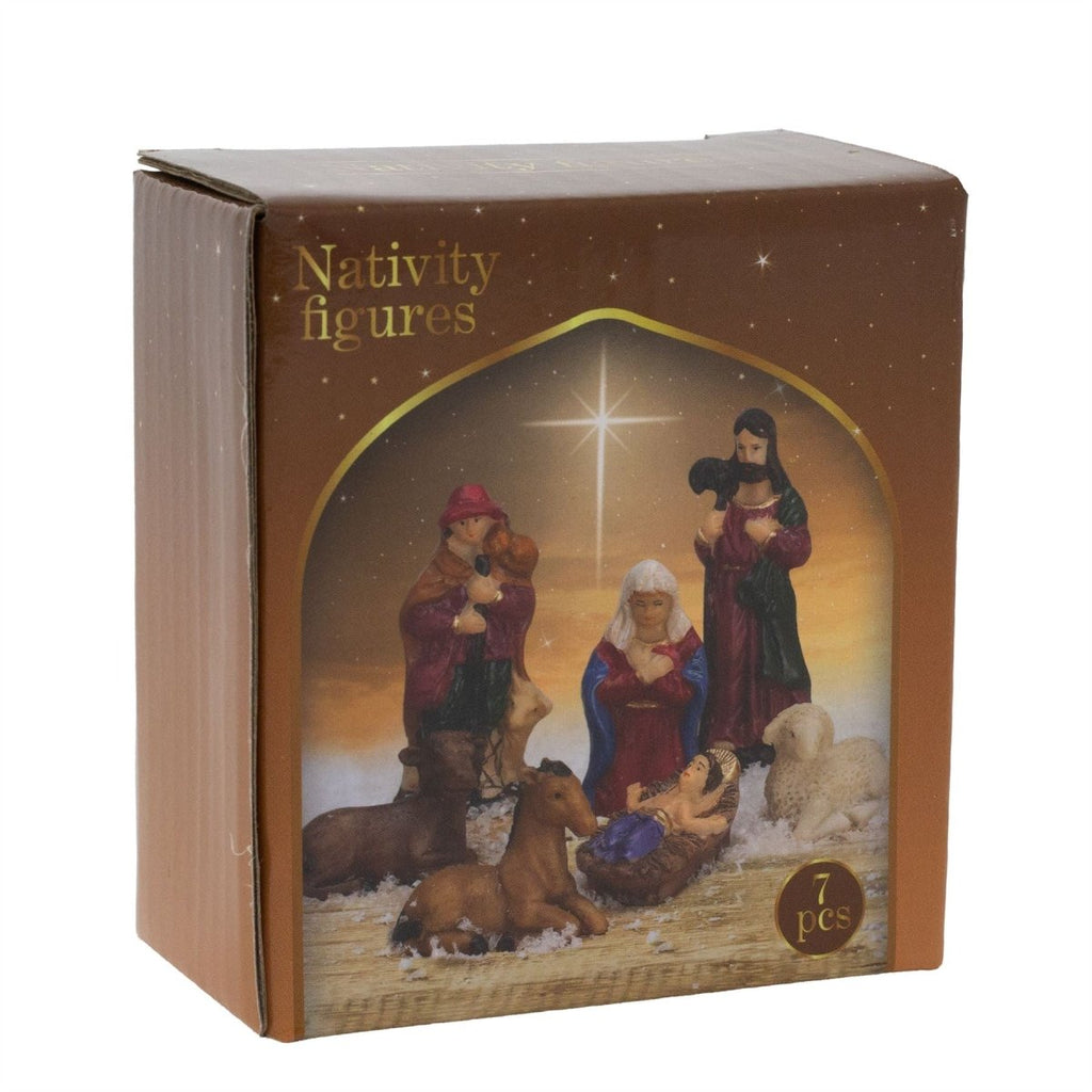 7-Piece Mini Christmas Nativity Set | Traditional Holy Family Figurine ...