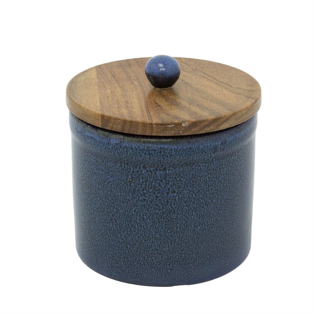 Azure Blue Reactive Glaze Stoneware Storage Jar, 12cm Kitchen Canister ...