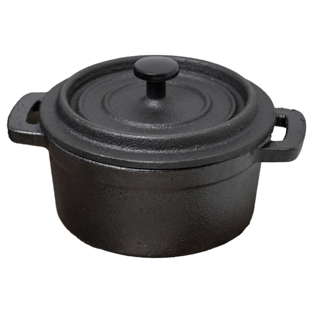 Cast Iron Mini Casserole Dish with Lid | Black Cocotte Terrine Pot – 1 ...