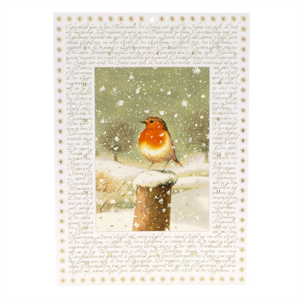 Christmas Robin Advent Calendar | Traditional Winter Scene with 24 Fes ...
