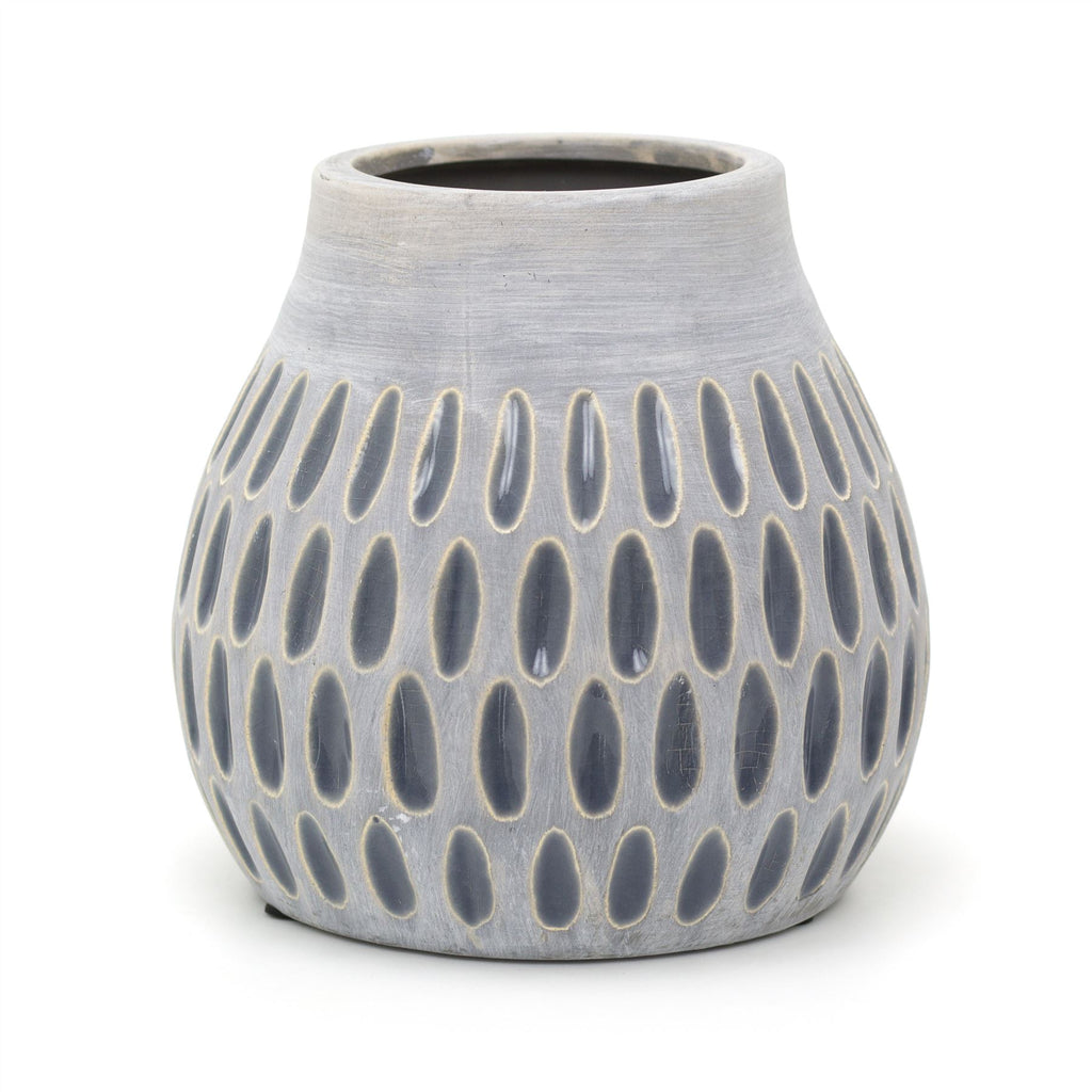 Vintage Style Blue Stoneware Vase | Rustic Vase Ceramic Vase Flower Va ...