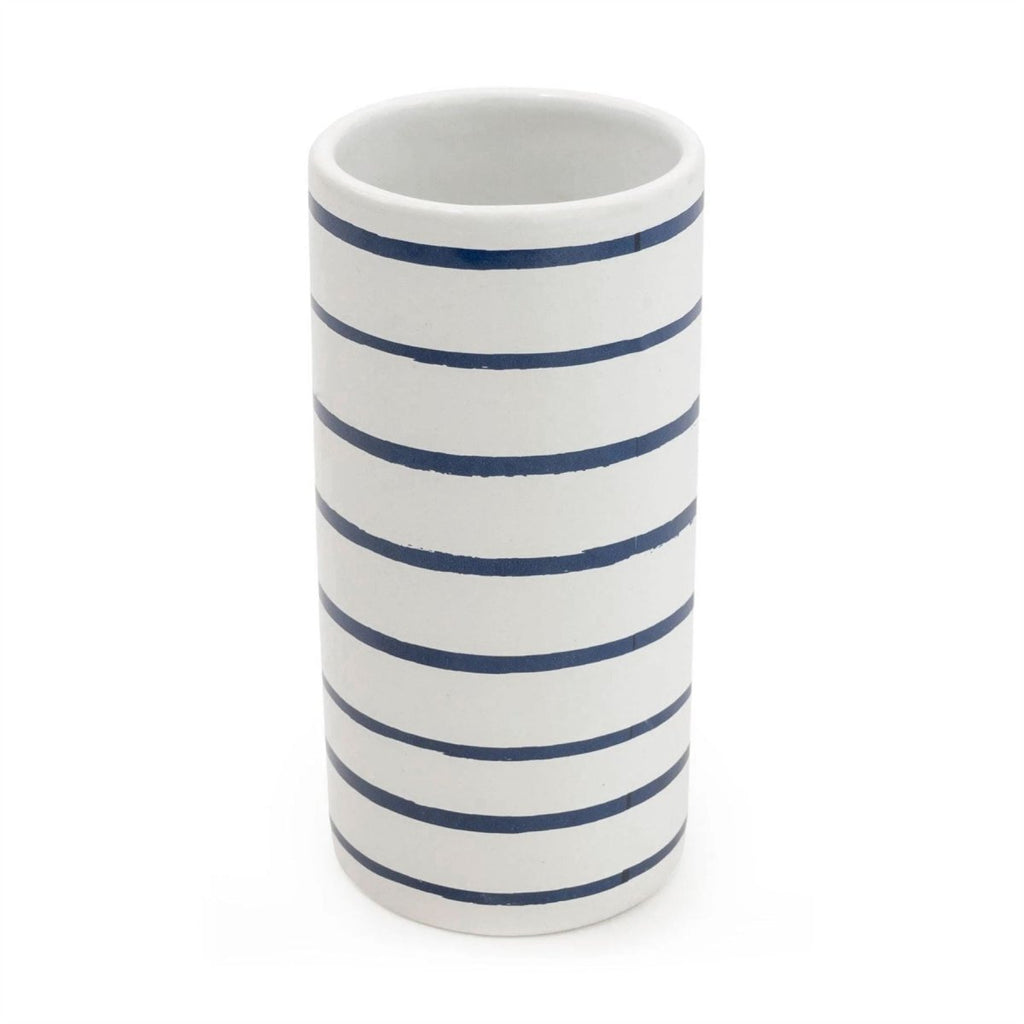 Harbour Stripe Ceramic Toothbrush Holder | Nautical Bathroom Tumbler S ...