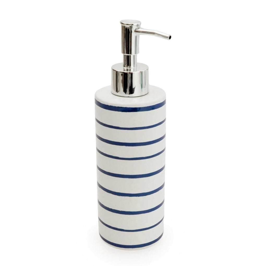 Harbour Stripe Soap Dispenser | Nautical Ceramic Bathroom Hand Soap Di ...
