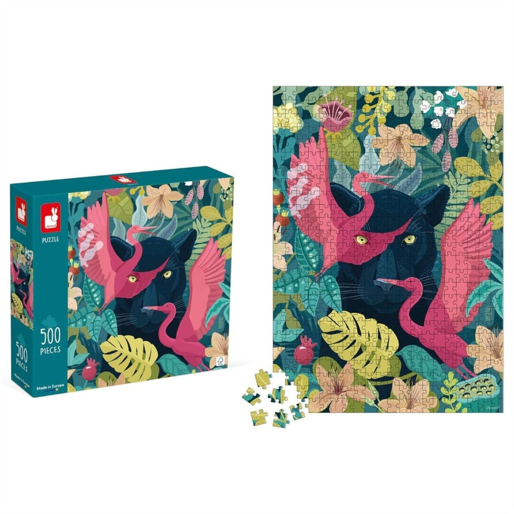 Janod Mystical Panther Puzzle | 500 Piece Jungle Animal Jigsaw Puzzle ...