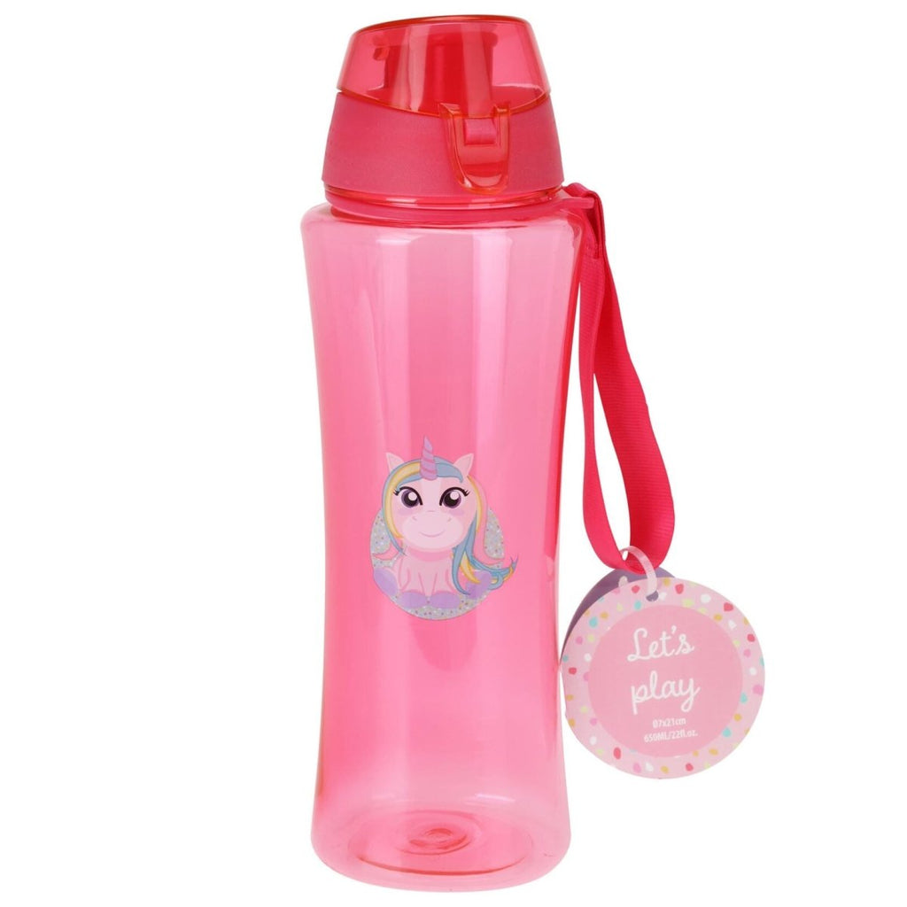 Kids Unicorn Water Bottle | Leak-Proof, 650ml, with Strap - Pink Unico ...