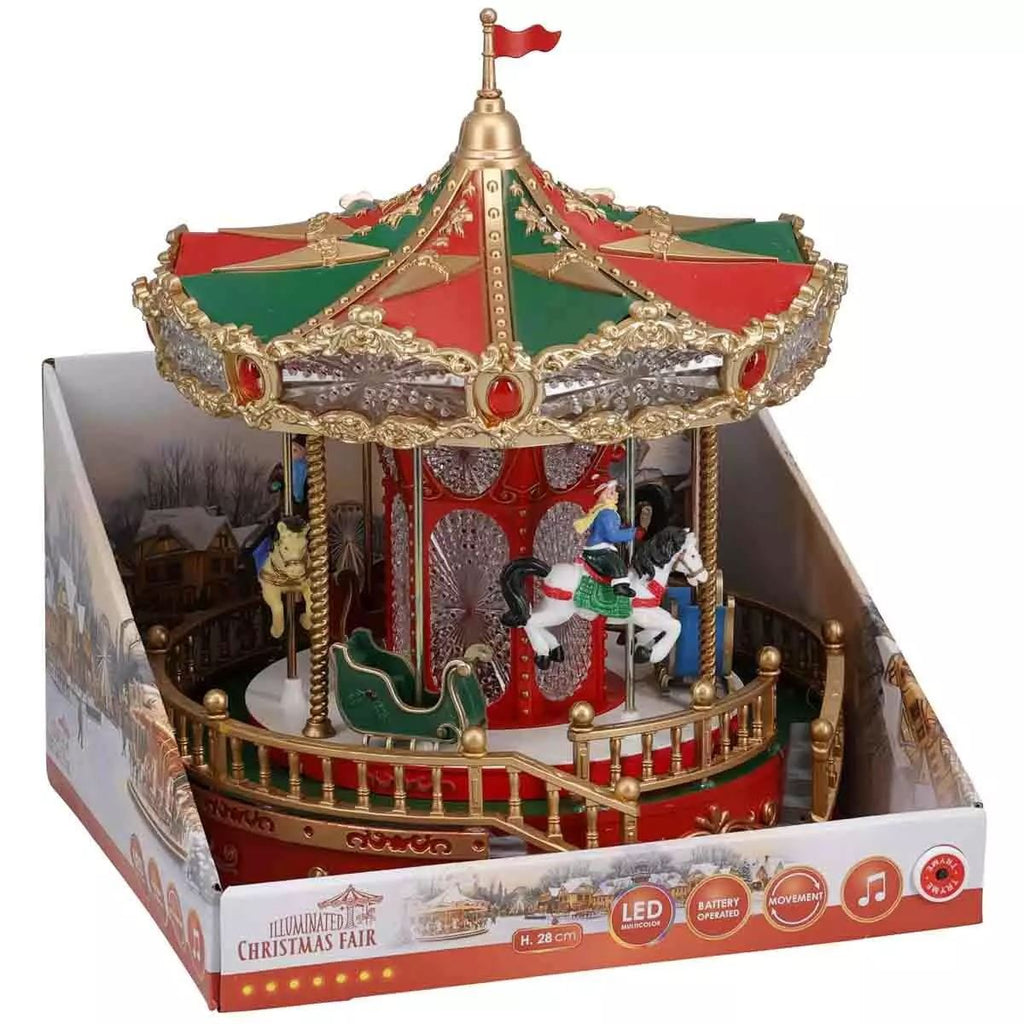 LED Christmas Fair Carousel | Rotating Musical Illuminated Carousel Or