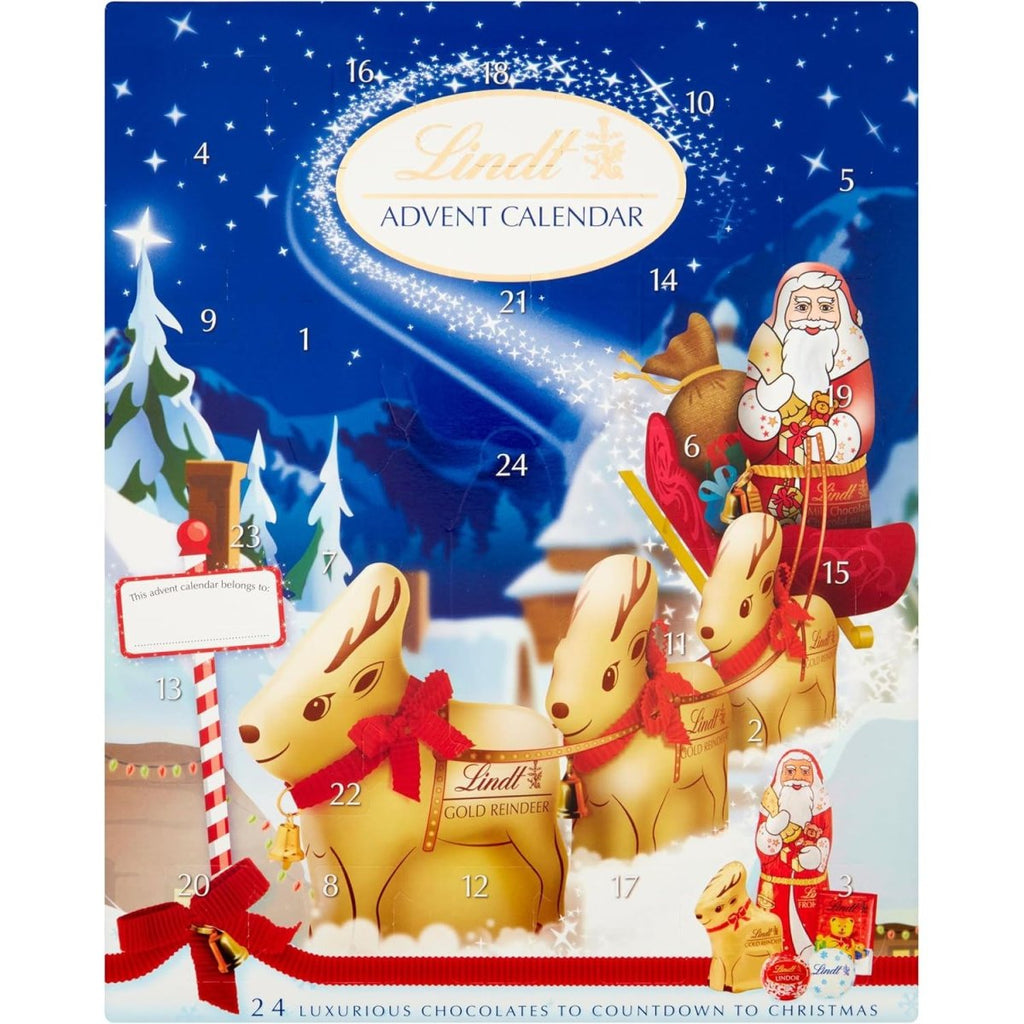 Lindt Advent Calendar with 24 Milk Chocolate Treats | Chocolate Advent ...