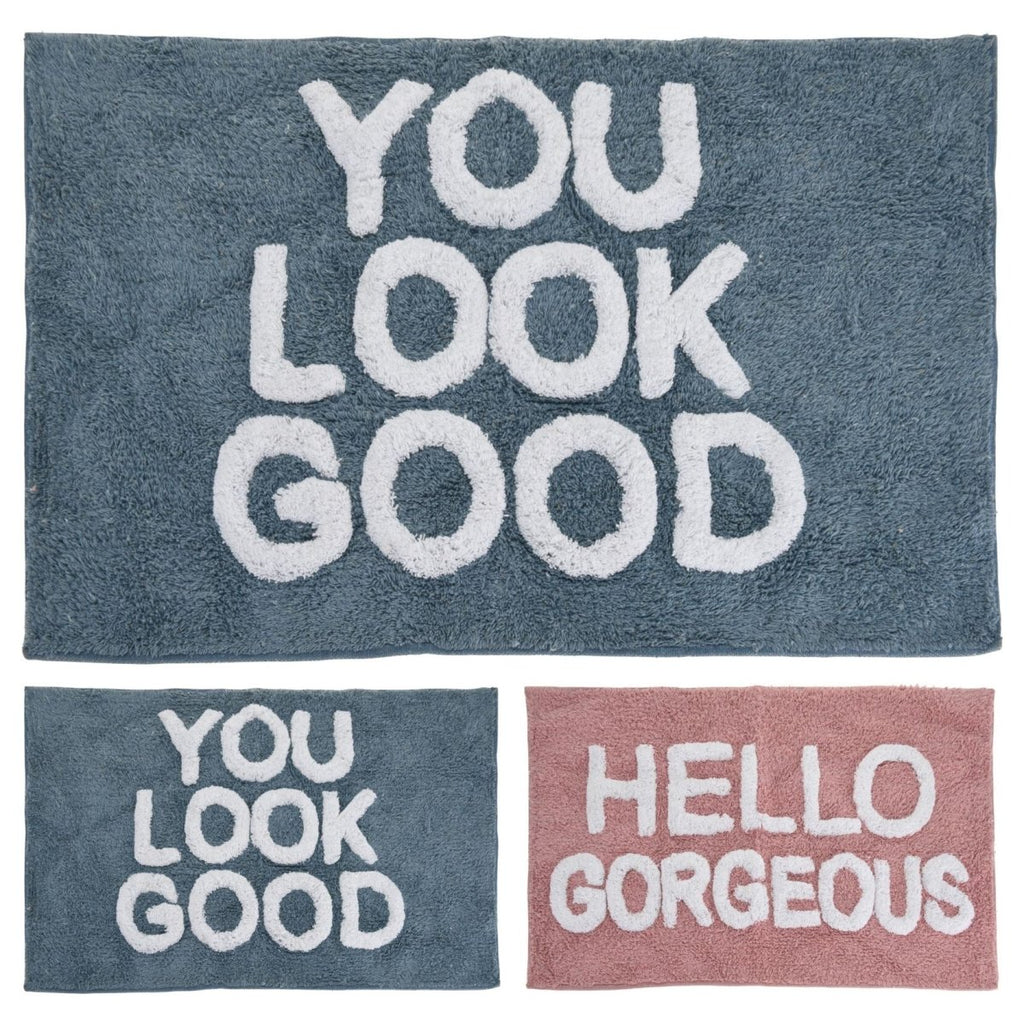Luxury Tufted Slogan Bathroom Mat | Novelty Non-slip Bath Mat 50 x 80c ...
