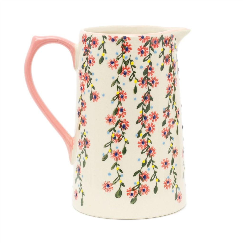 Pretty Floral Blossom Ceramic Serving Jug | Botanical Water Pitcher Mi ...