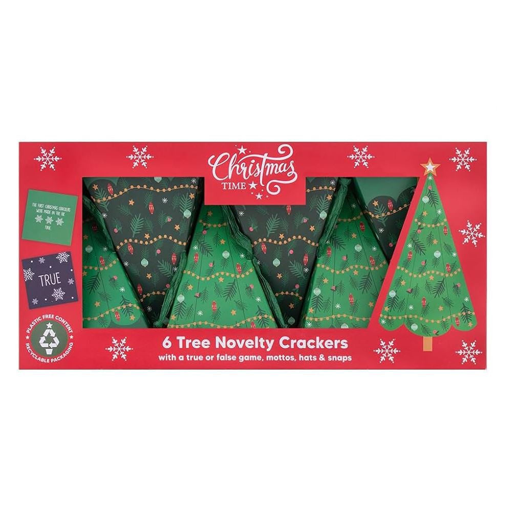 Set of 6 Tree Crackers with True or False Game | Novelty Christmas Cra ...