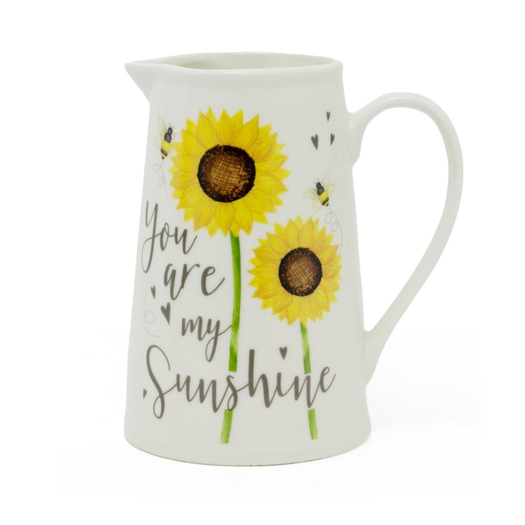 Sunflower Ceramic Water Jug Pitcher - Charming Decorative Vase with "Y ...