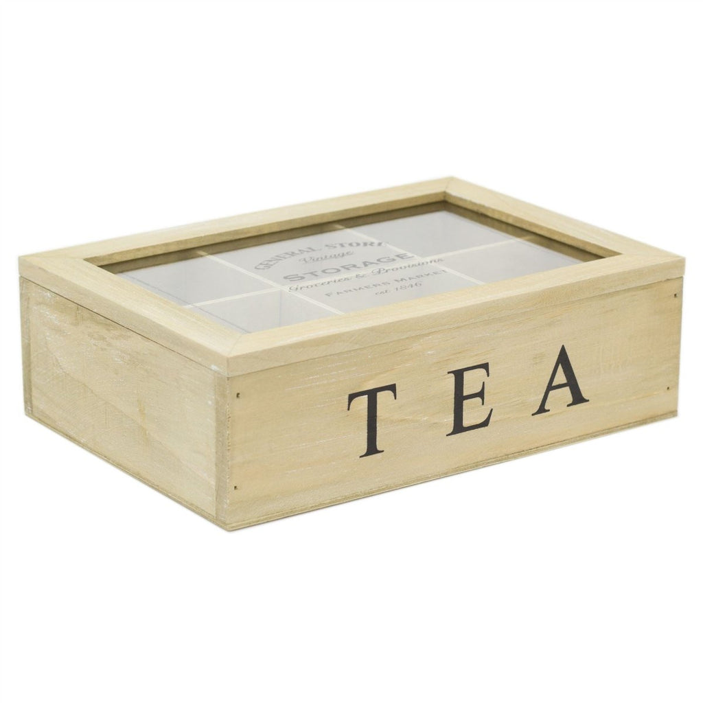 Vintage General Store Wooden Tea Box Chest Holder With 6 Compartents ...