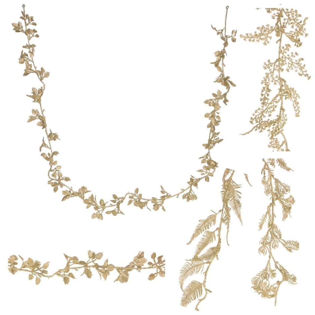 170cm Gold Leaf Garland Glitter Garland Christmas | Artificial Vine Ch ...