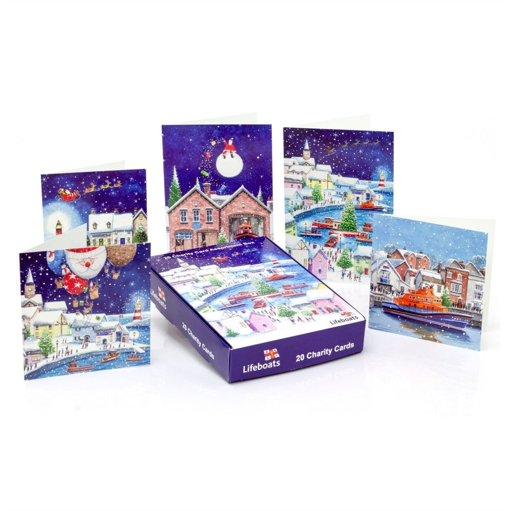 Pack Of 20 RNLI Charity Christmas Cards | 20 Lifeboats & Santa Christm ...